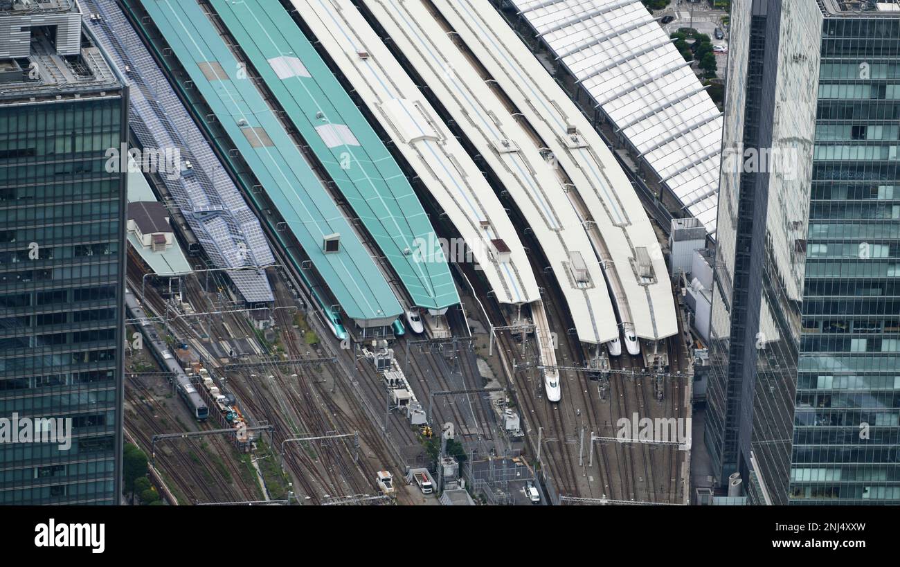 An aerial photo shows Tokyo Station in Tokyo on Oct. 12, 2022.The ...