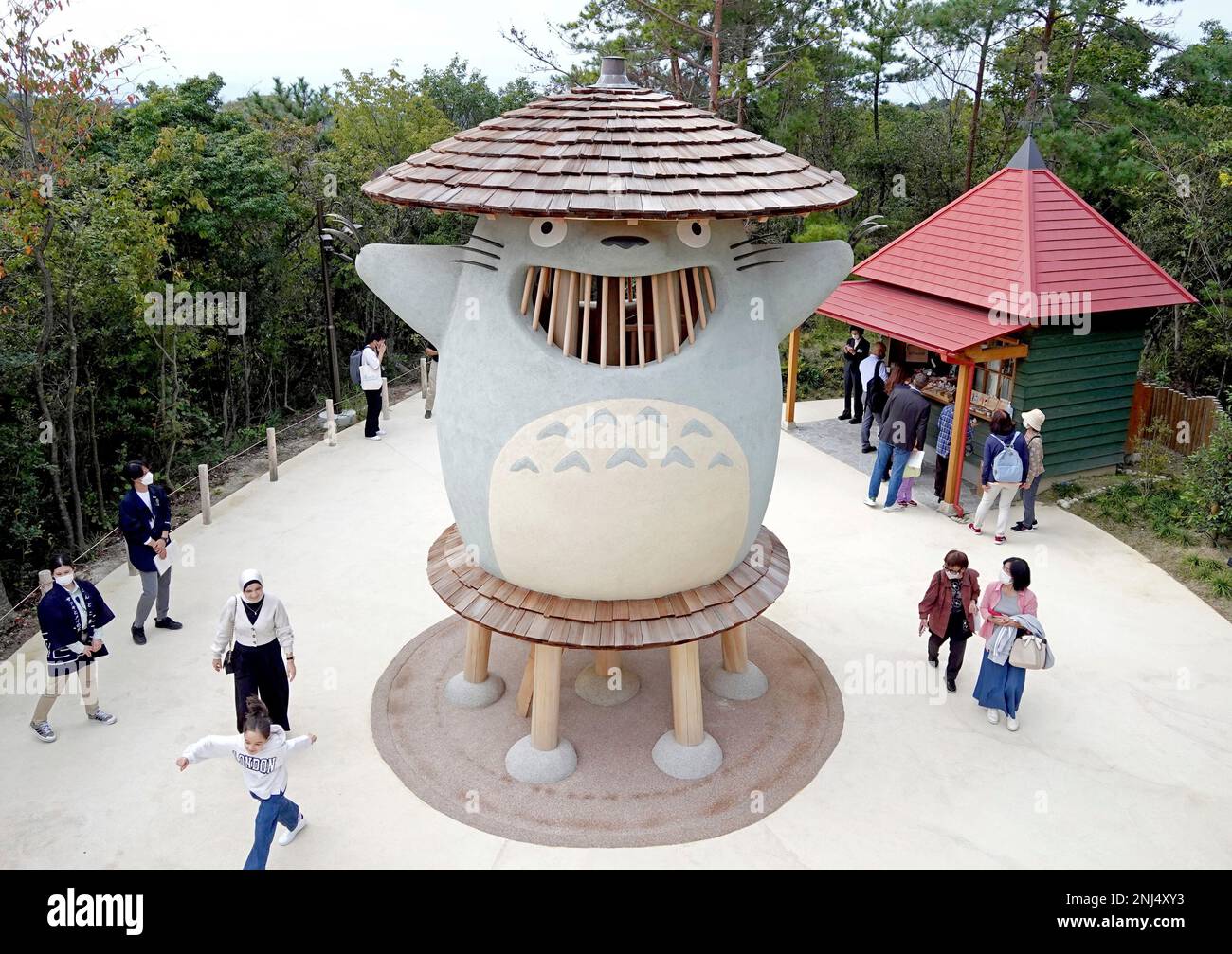 Invited guests visit Ghibli Park to see Totoro Objet at Dondoko Forest ...