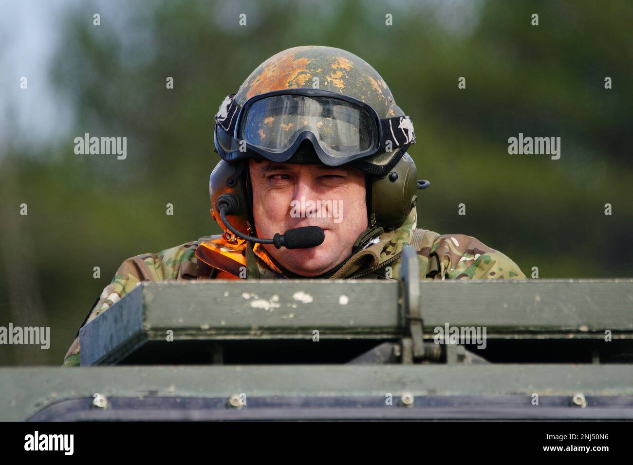 Defence Secretary Ben Wallace during a visit to Bovington Camp, a ...