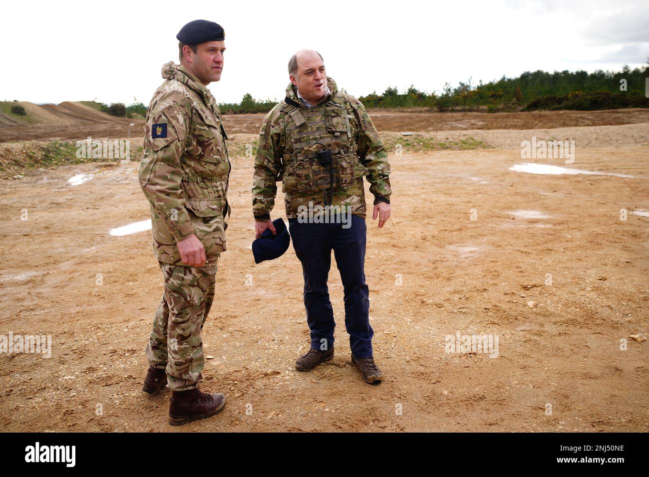 Defence Secretary Ben Wallace with Kieran Sheldon during a visit to ...