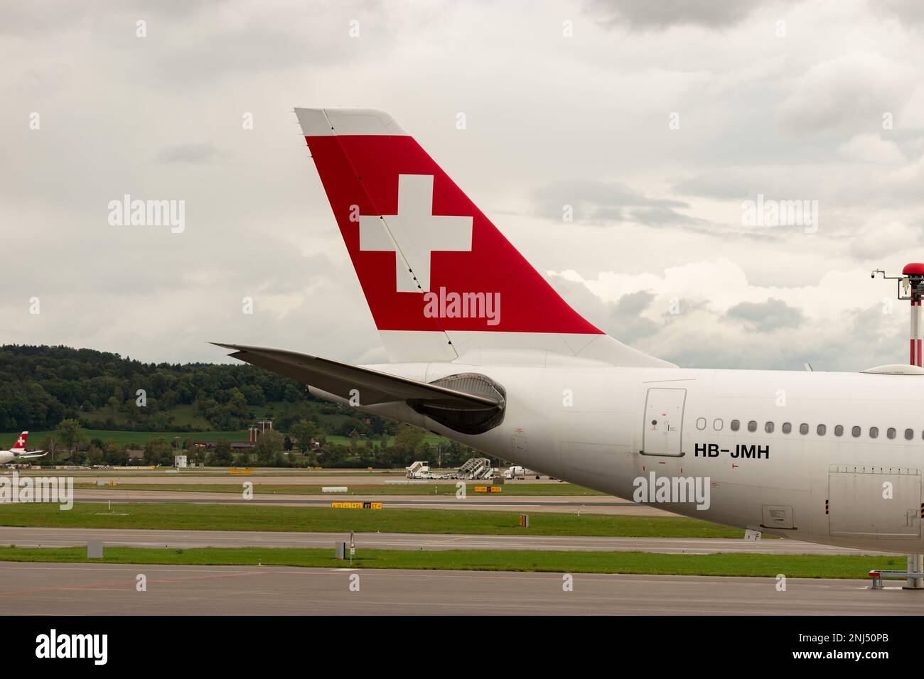 Zurich, Switzerland, September 27, 2022 Swiss cross symbol on the ...