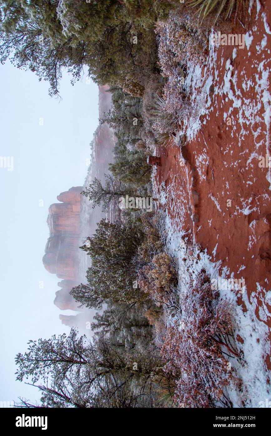 Snow In Sedona Stock Photo - Alamy