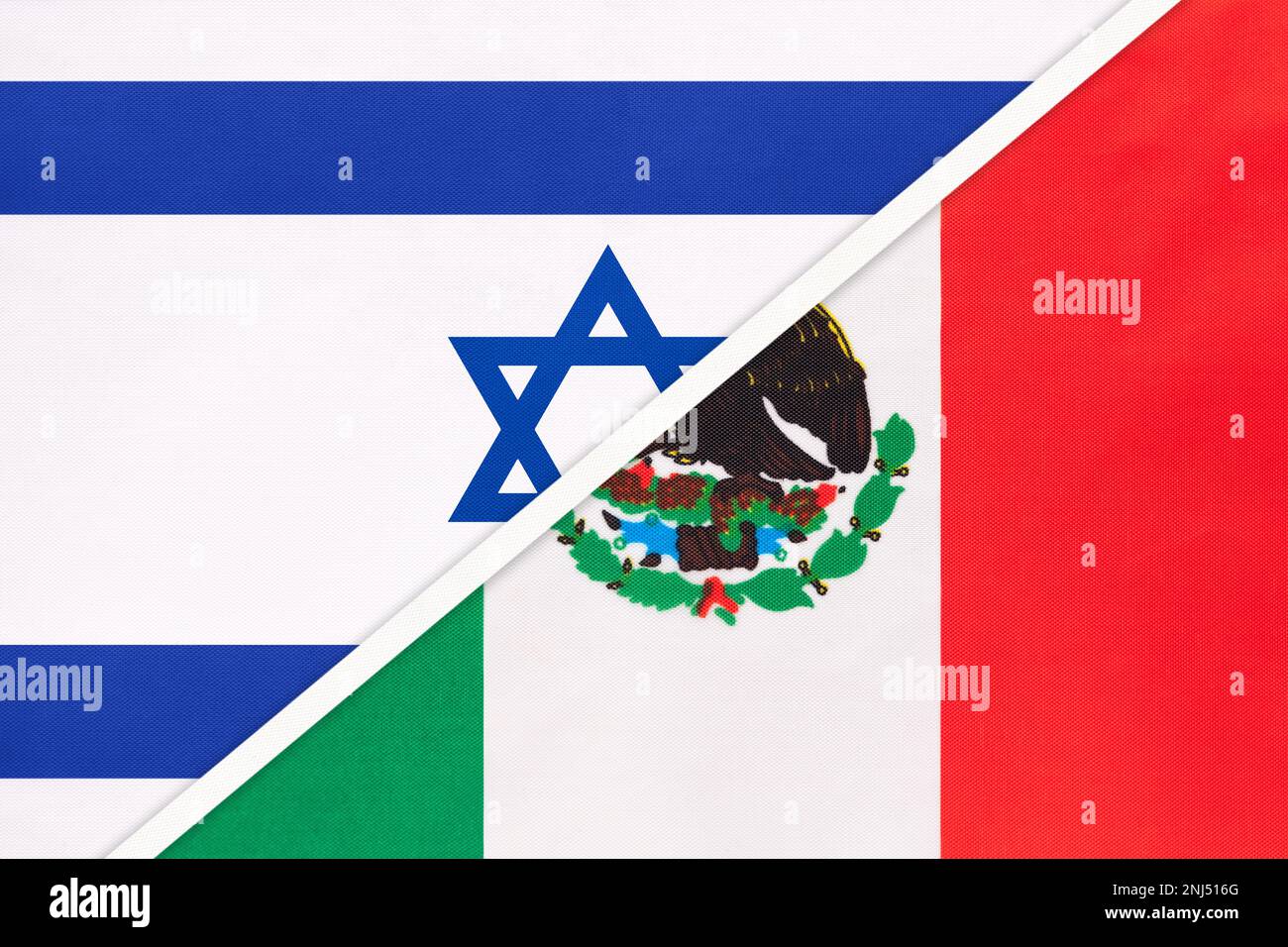 Israel and Mexico, symbol of country. Israeli vs Mexican national flags ...