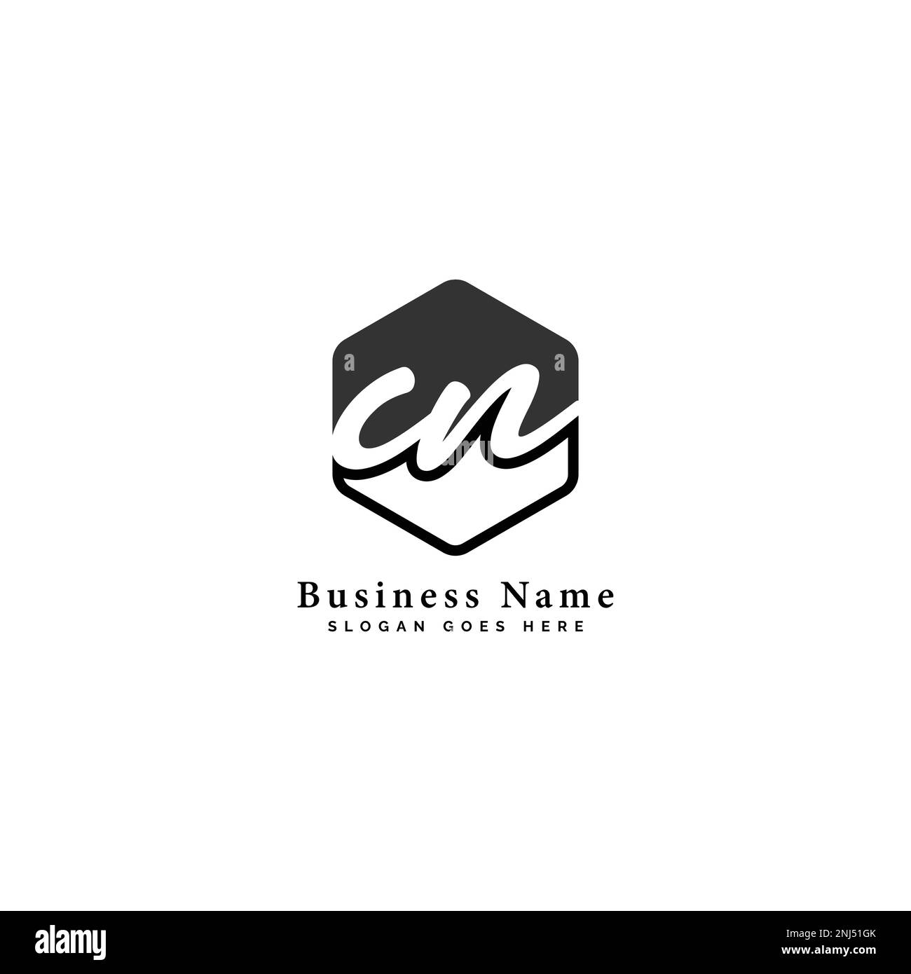 C, N, CN Initial letter handwritten and signature vector image template ...