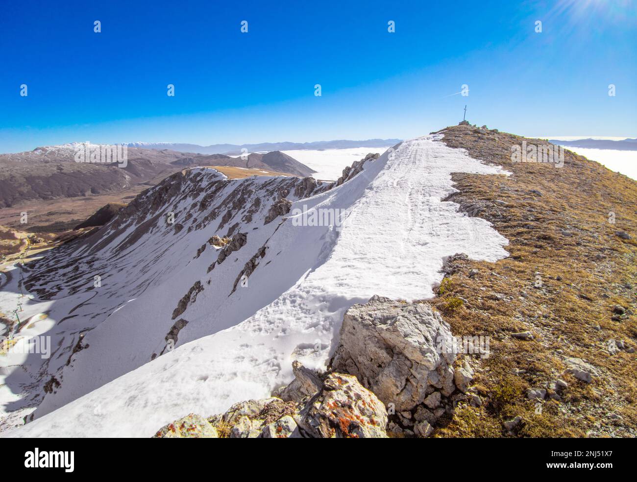 Ovindoli (Abruzzo, Italy) - The Monte della Magnola is a imponent and ...