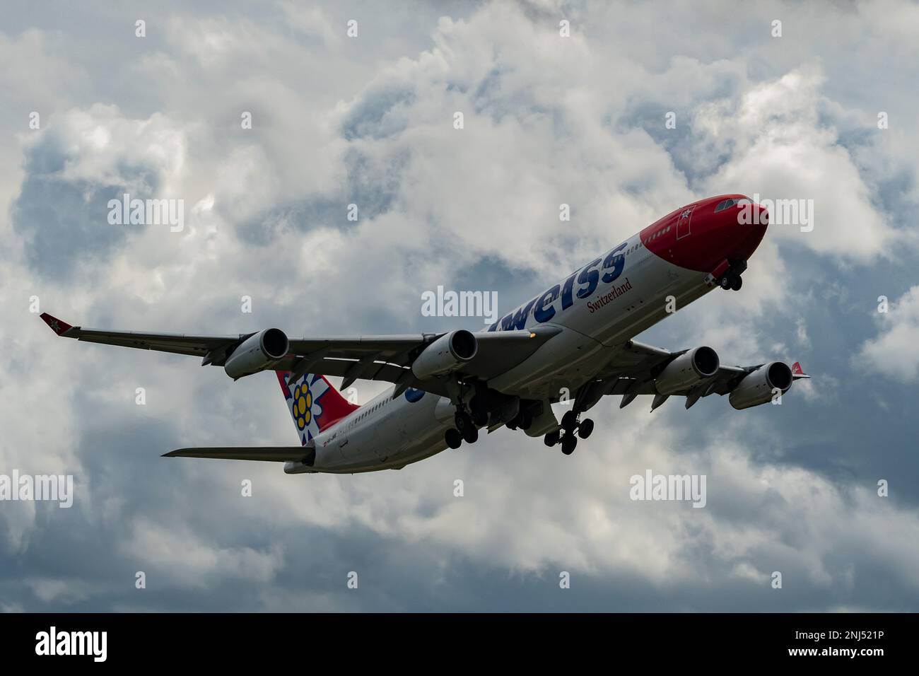 Zurich, Switzerland, September 27, 2022 Edelweiss air Airbus A340-313X ...