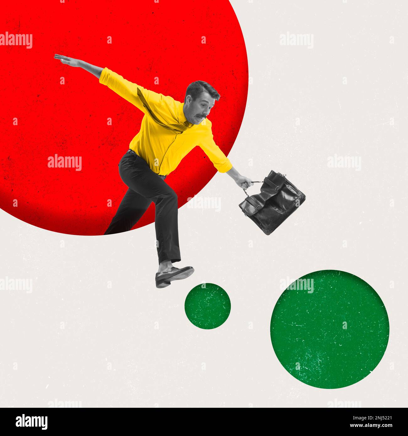 Contemporary art collage. Conceptual design. Motivated ambitious ...