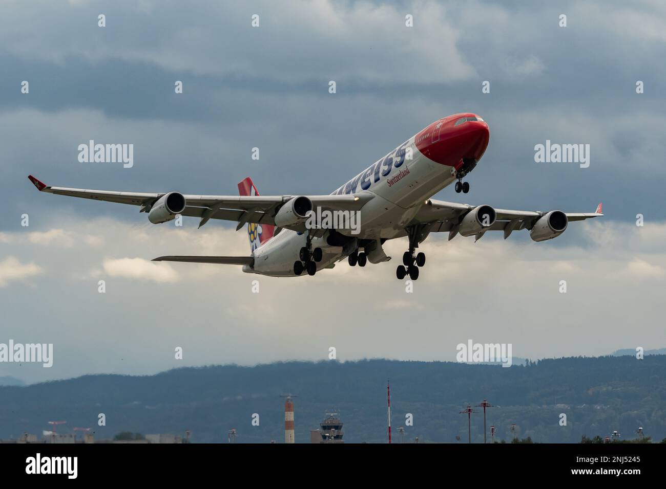 Zurich, Switzerland, September 27, 2022 Edelweiss air Airbus A340-313X ...