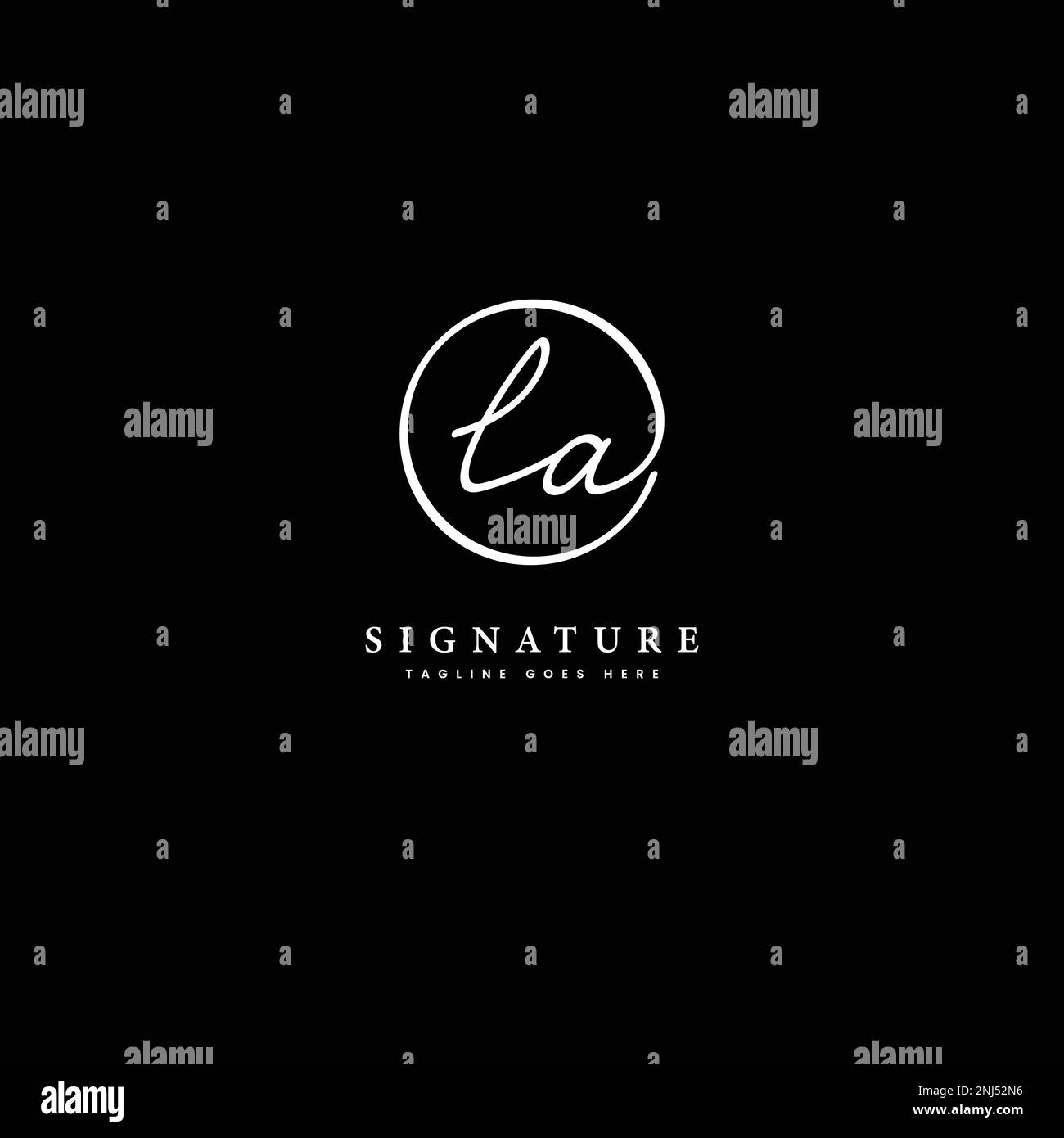L, A, LA Initial letter handwritten and signature vector logo. Business ...