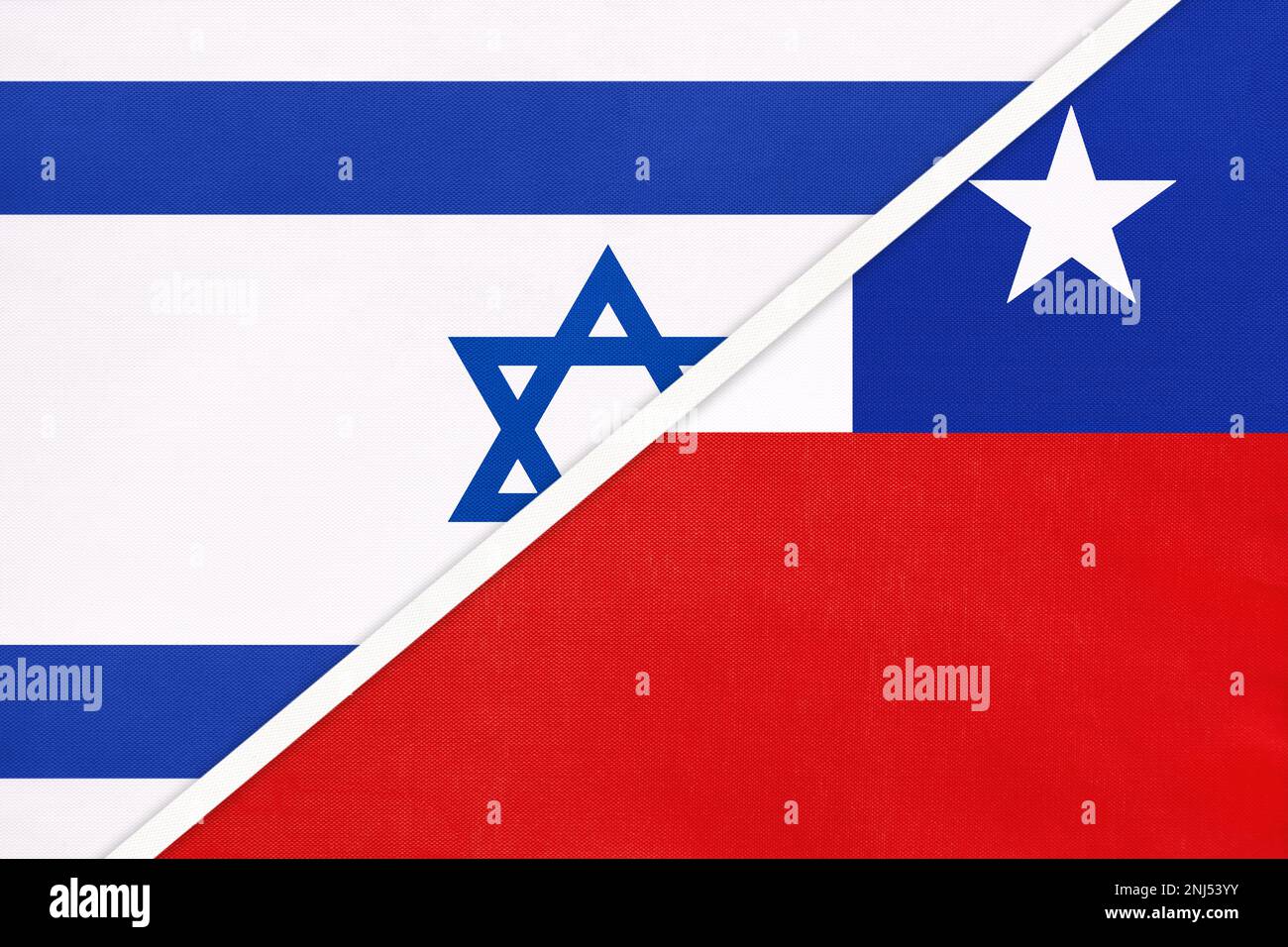 Israel and Chile, symbol of country. Israeli vs Chilean national flags ...
