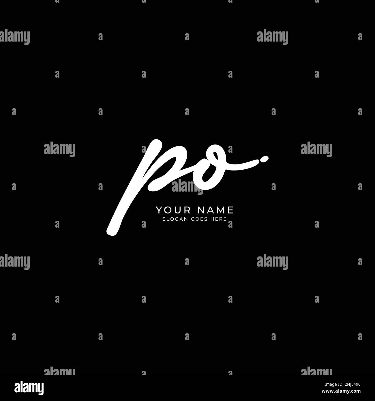 P, O, PO Initial letter handwriting and signature vector logo Stock ...