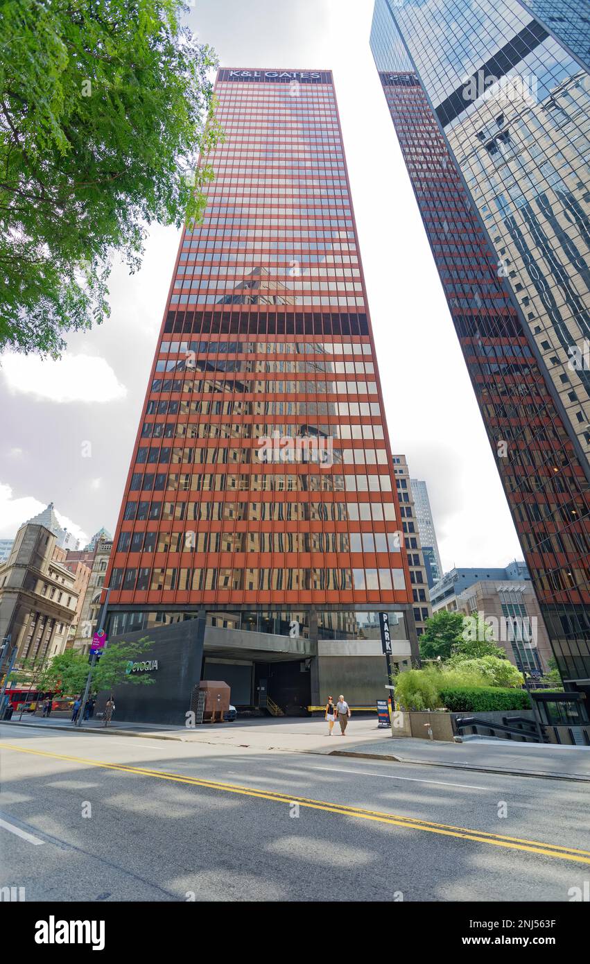 Pittsburgh Downtown: The brilliant red curtain wall faÃ§ade of K&L ...