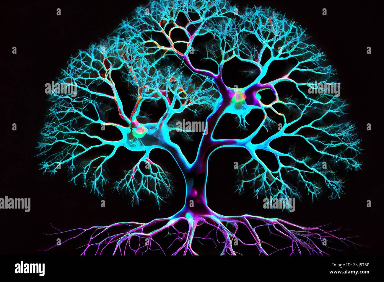 Neurons, highly detailed brain cells, neural network conceptual ai ...