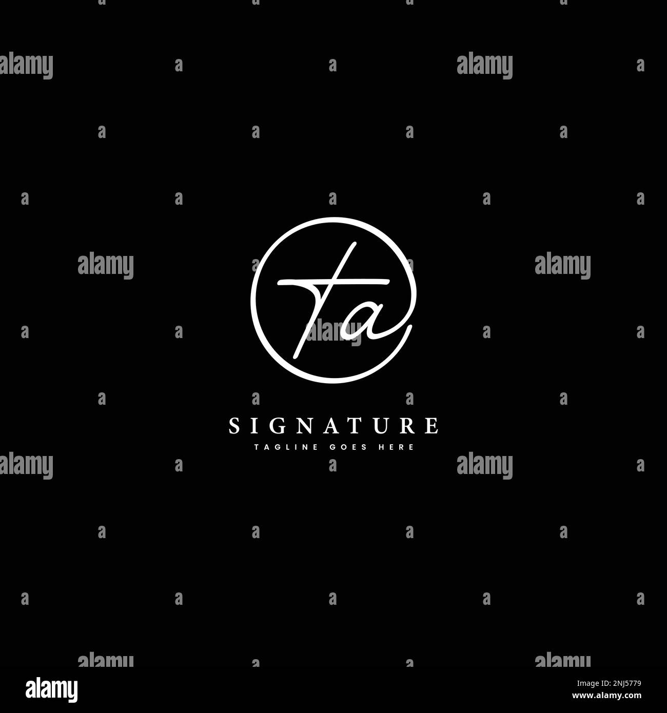 T, A, TA Initial letter handwritten and signature vector logo. Business ...