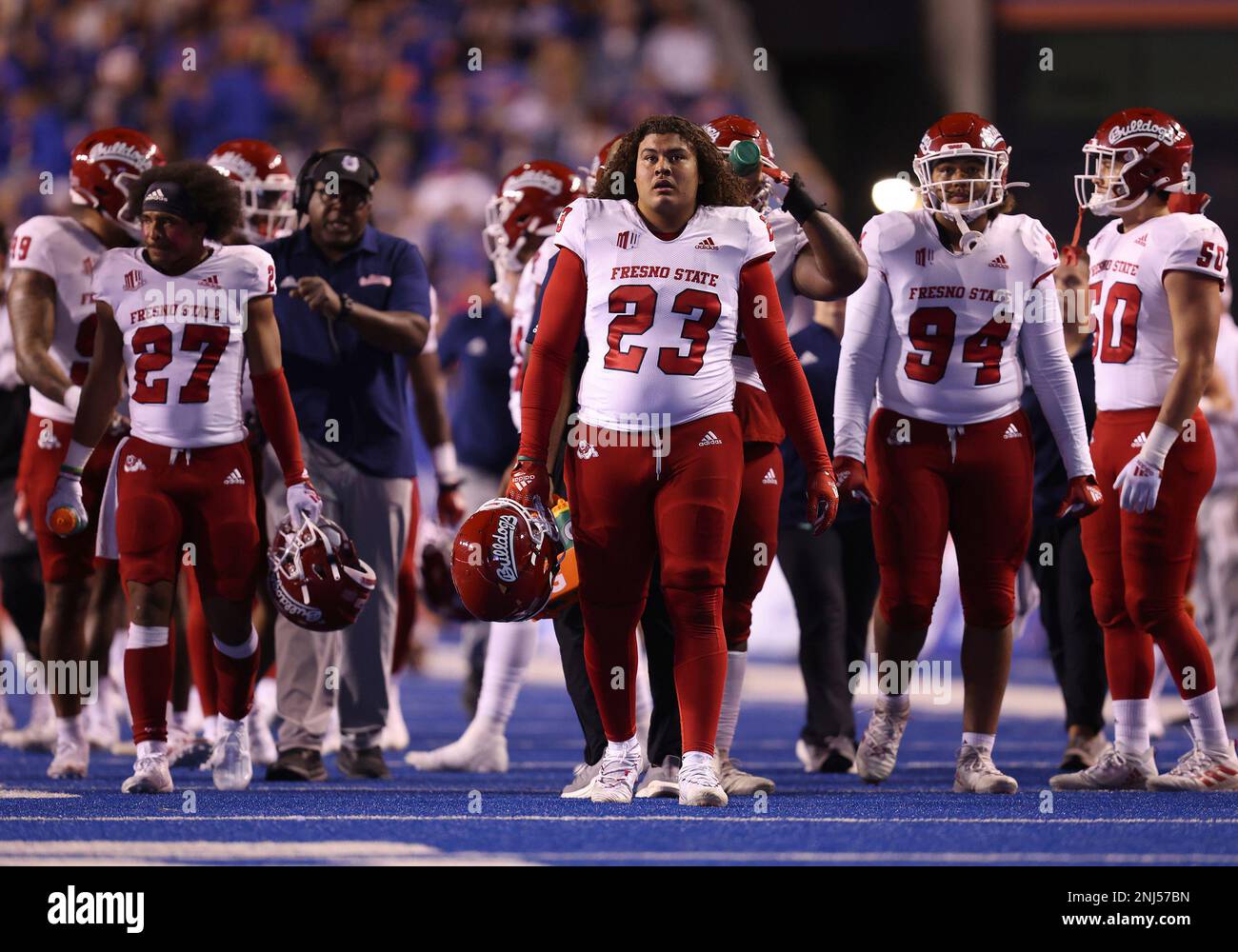 BOISE, ID - OCTOBER 08: Fresno State Bulldogs defensive lineman Jacob ...