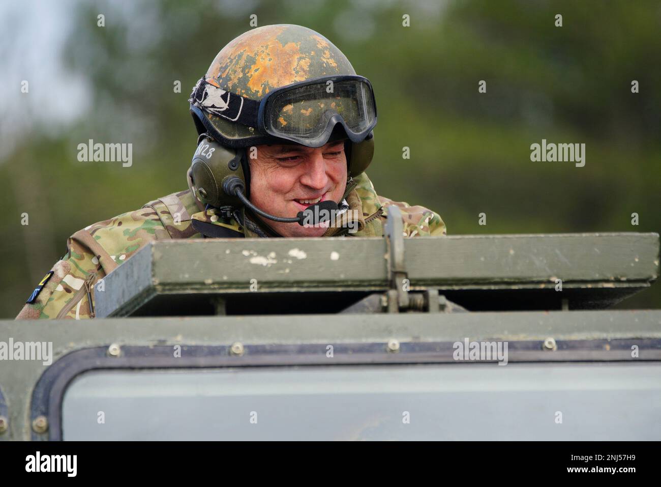 Britain's Defence Secretary Ben Wallace visits the Bovington Camp, a ...