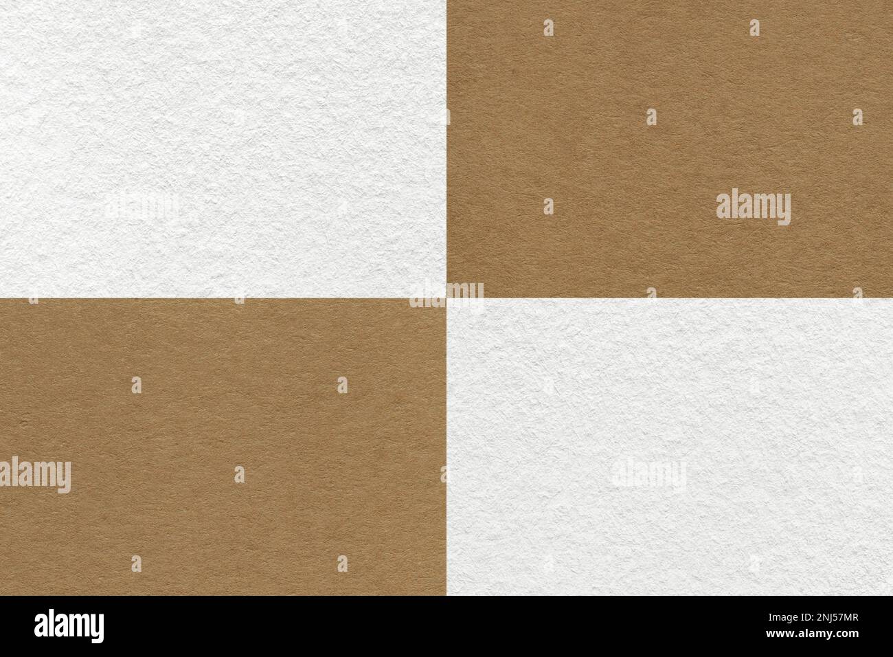 Texture of craft white and brown paper background with cells pattern ...
