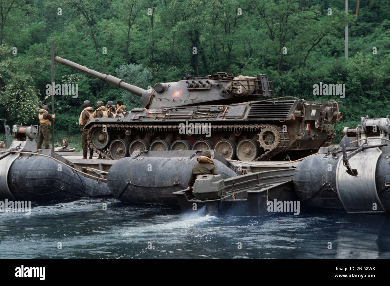 - Italian Army, Ticino river crossing exercise with Leopard tanks on a ...