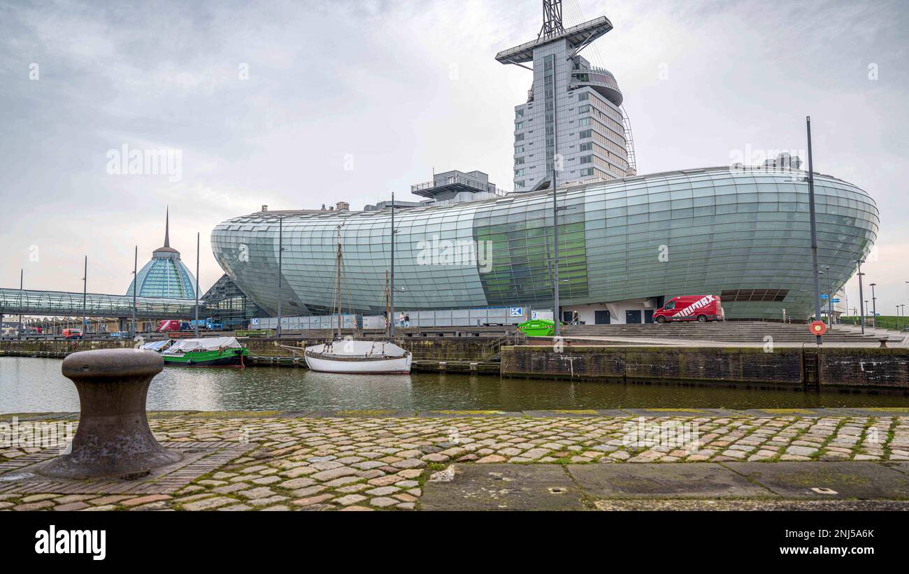 22 February 2023, Bremen, Bremerhaven: The Klimahaus Bremerhaven. The ...