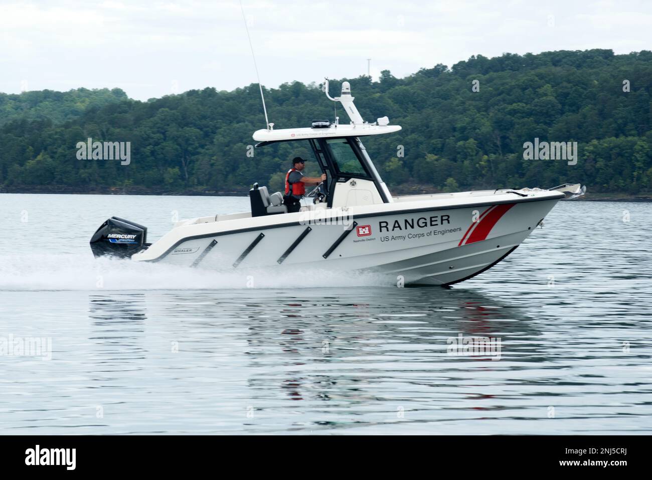 Resource Manager Jonathan Friedman operates the lake staff’s new patrol ...