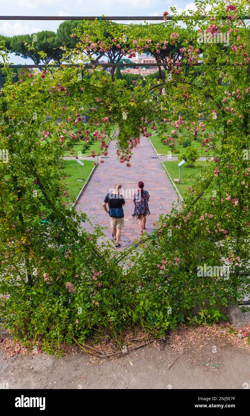 Rome (Italy) - The touristic Municipal Roses, on Aventino hill in the ...