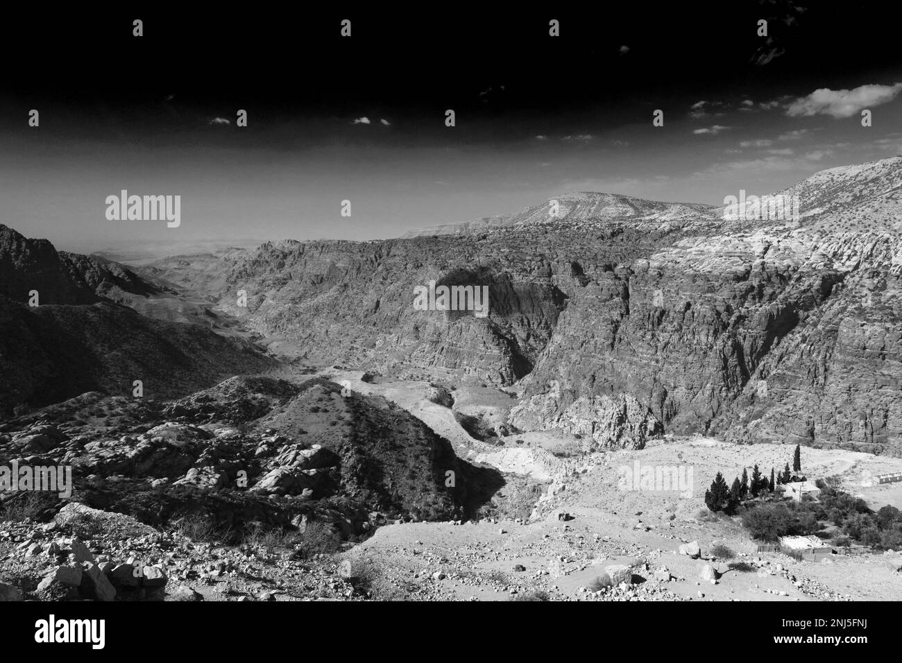 View through the Dana Biosphere Reserve, Wadi Dana, south-central ...