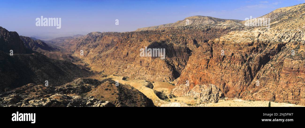 View through the Dana Biosphere Reserve, Wadi Dana, south-central ...