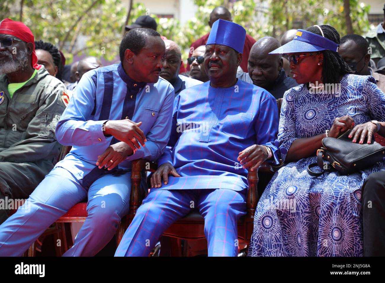 Azimio la Umoja party leader Raila Odinga (C), former vice president of ...