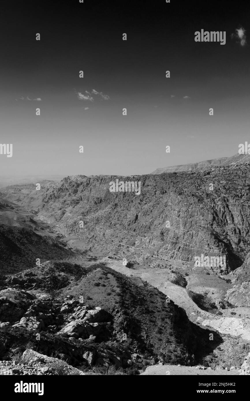 View through the Dana Biosphere Reserve, Wadi Dana, south-central ...