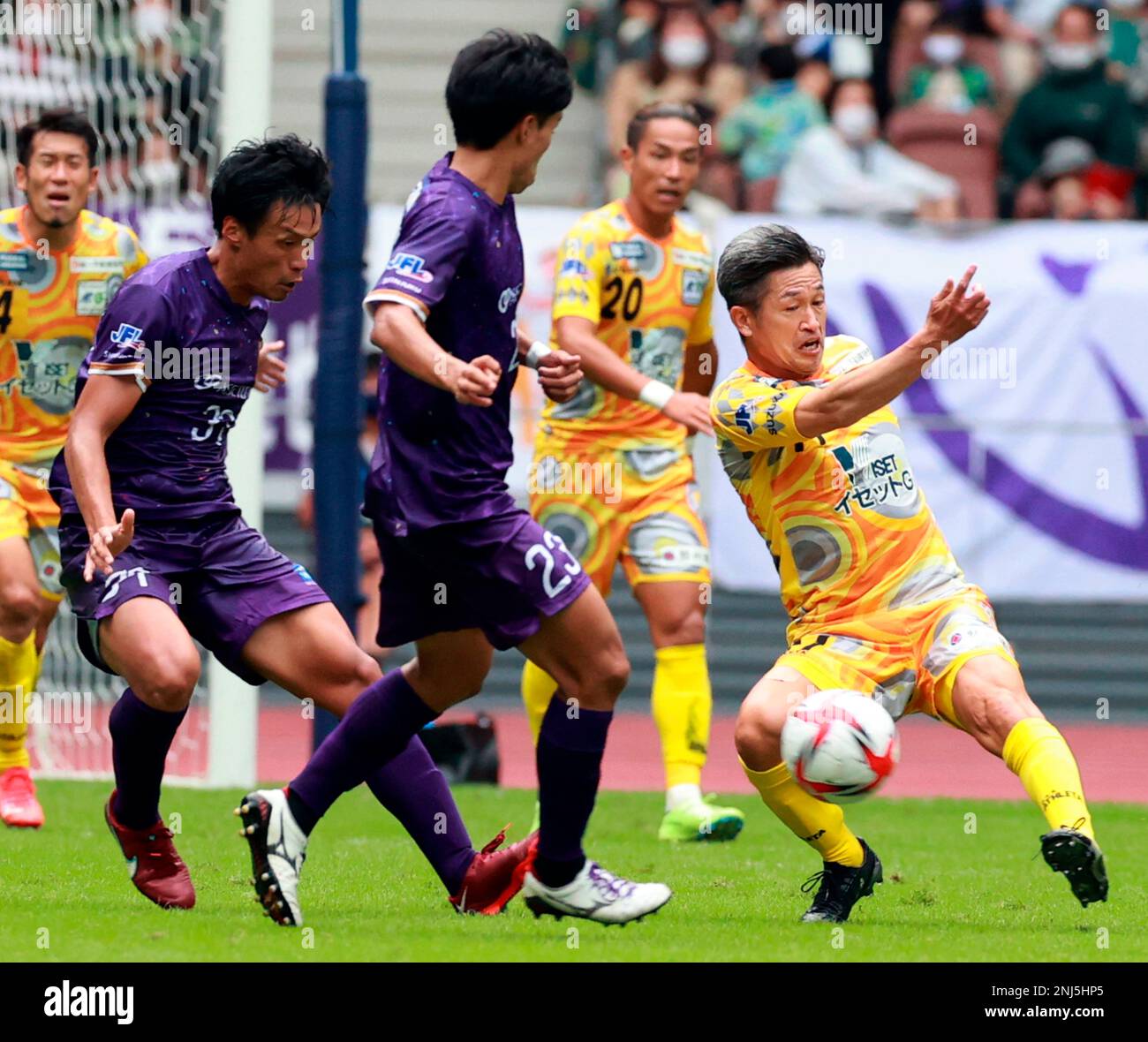 Kazuyoshi Miura, Japanese footballer who belongs to Suzuka Point Getters of Japan Football ...