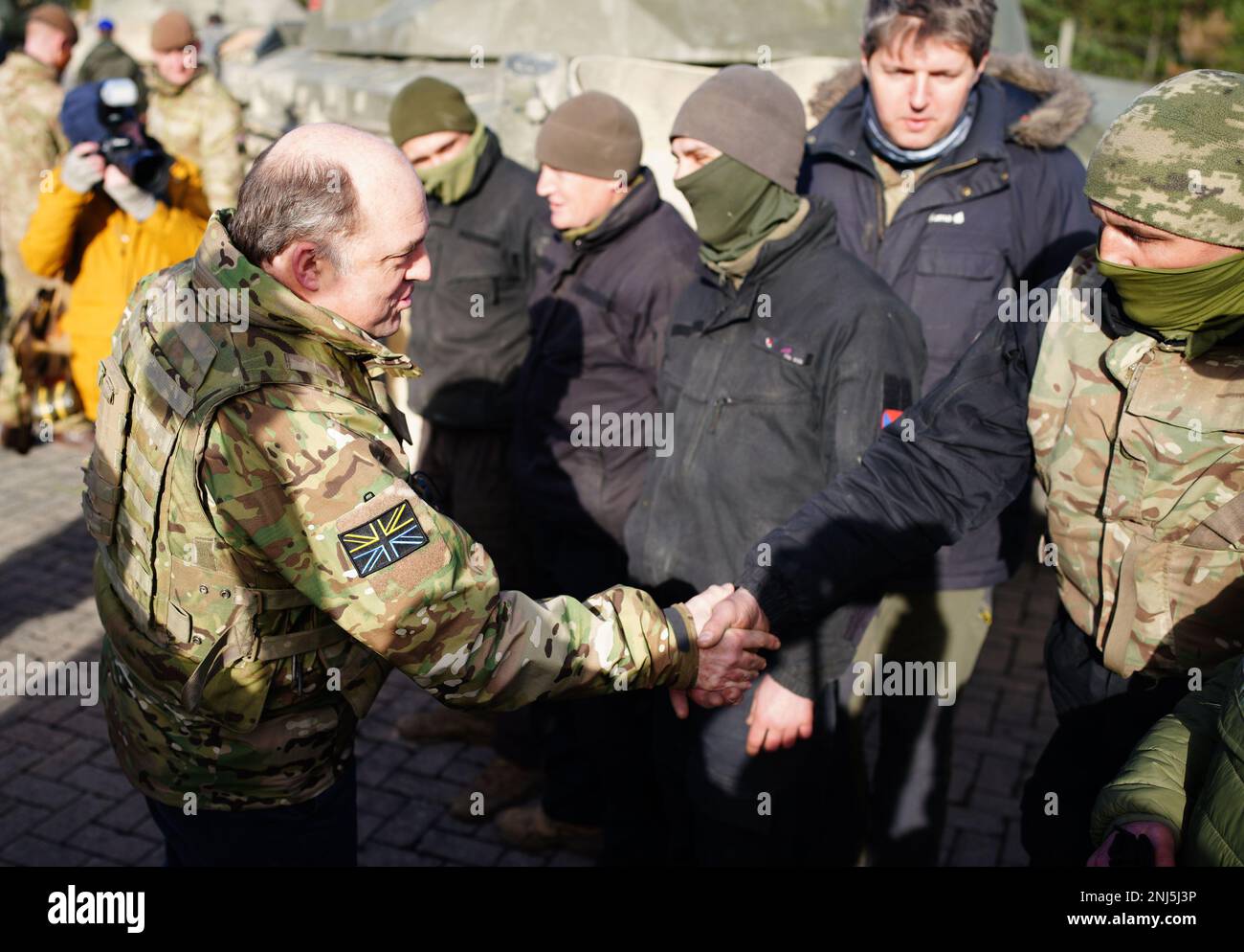 Defence Secretary Ben Wallace meeting Ukrainian soldiers during a visit ...