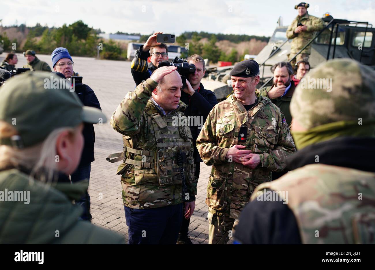 Defence Secretary Ben Wallace meeting Ukrainian soldiers during a visit ...