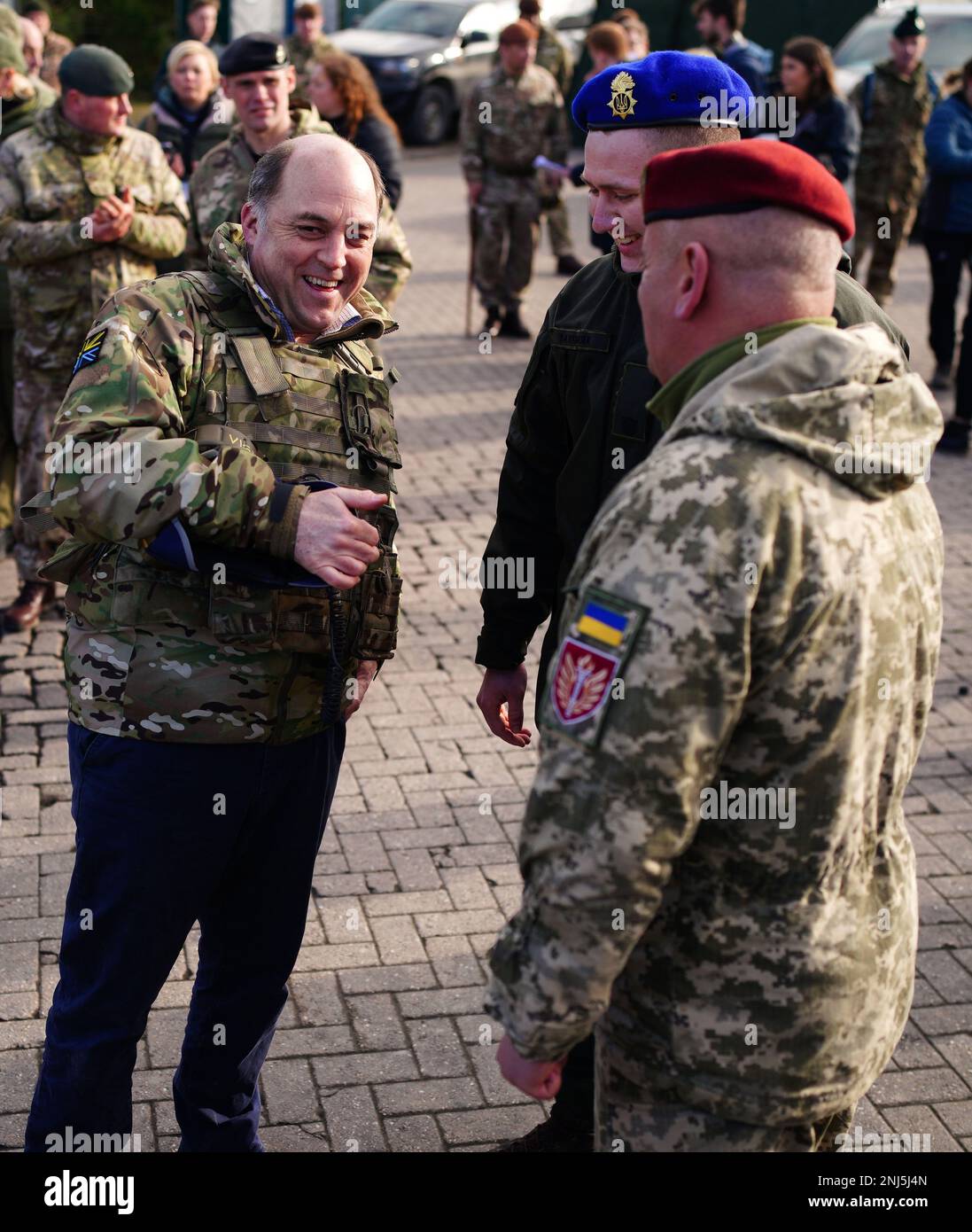 Defence Secretary Ben Wallace meeting Ukrainian soldiers during a visit ...