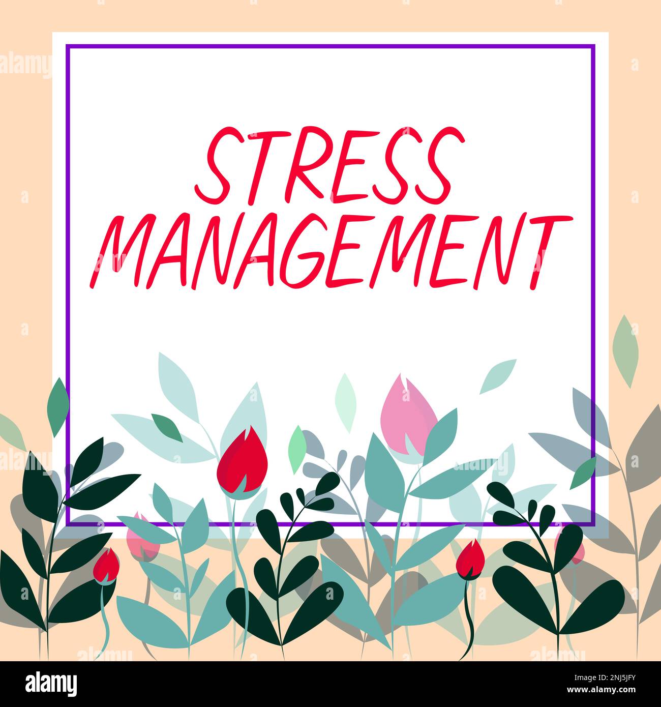 Text caption presenting Stress Management, Business overview learning ...