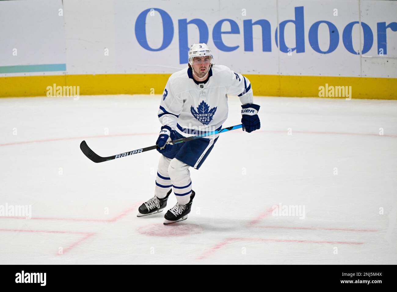 Toronto Maple Leafs defenseman Justin Holl (3) skates during an NHL ...