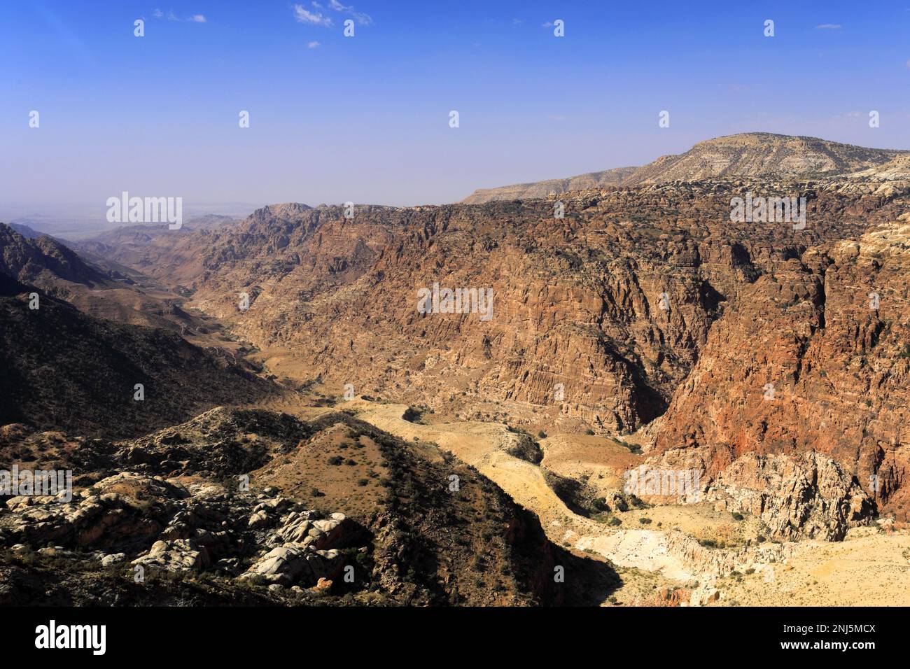 View through the Dana Biosphere Reserve, Wadi Dana, south-central ...