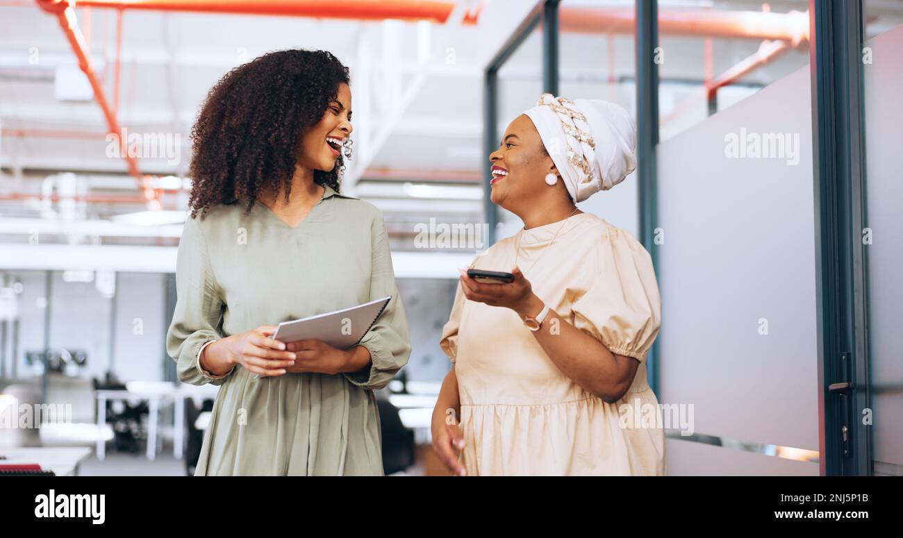 Collaboration and walking with a business black woman team working ...