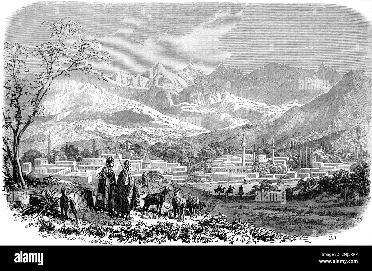 Early View of Tarsus and Taurus Mountains Cilicia Turkey. Vintage ...
