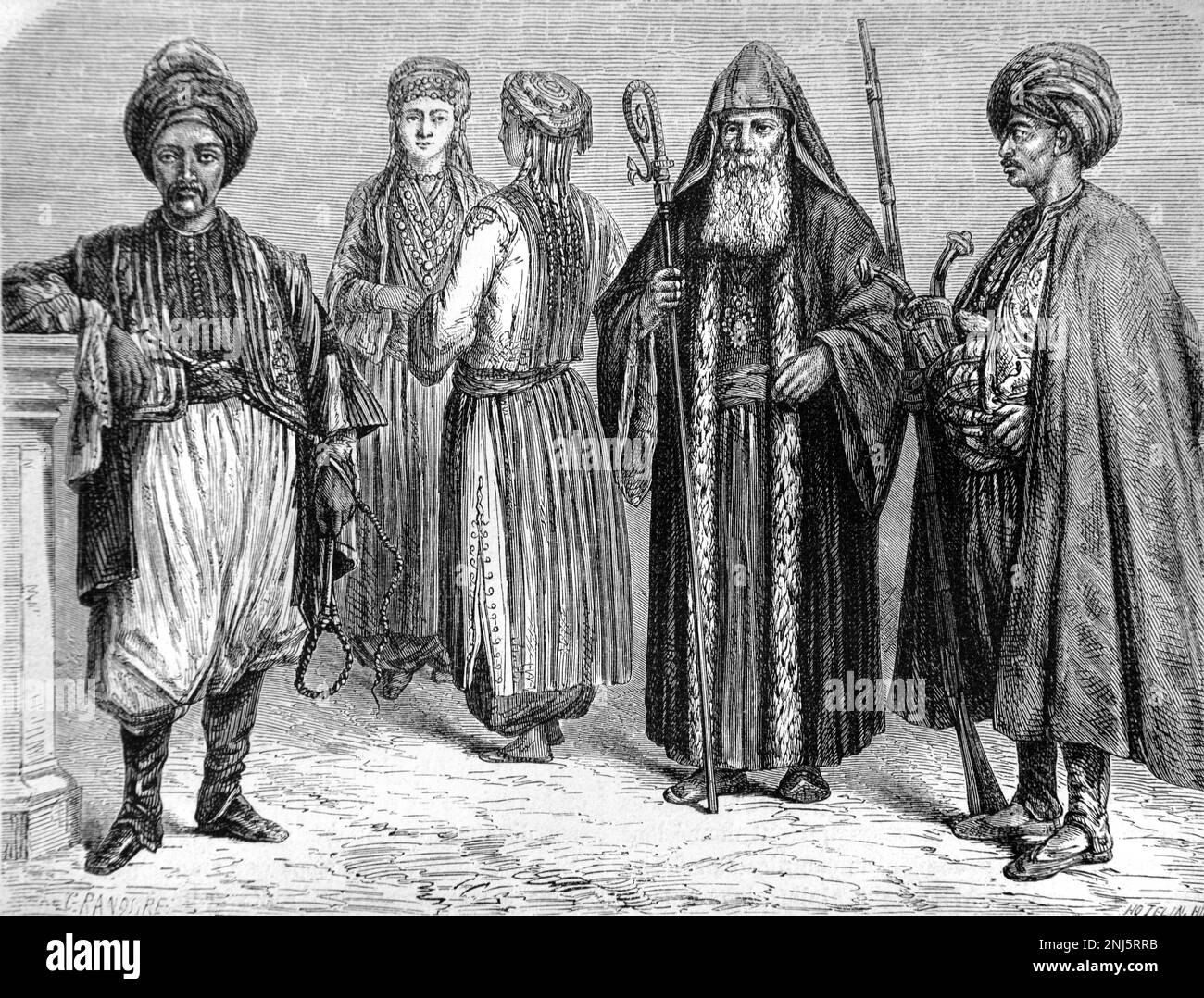 Inhabitants Wearing Traditional Dress of the Taurus Region, or Cilicia, Turkey During the ...