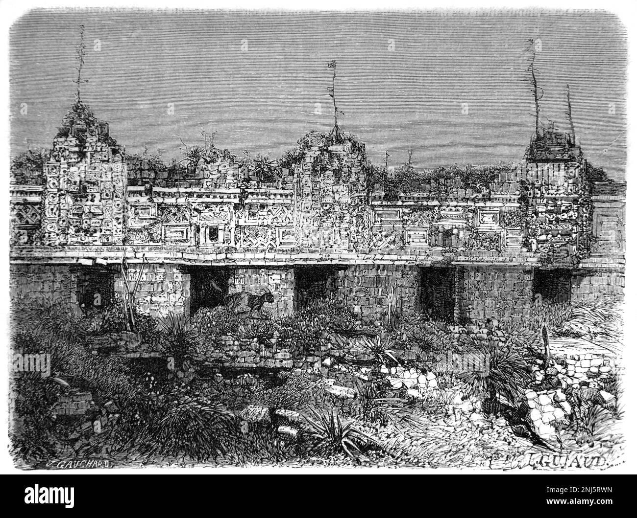 Facade North Wing of the Governor's Palace in the Ancient Maya or Mayan ...