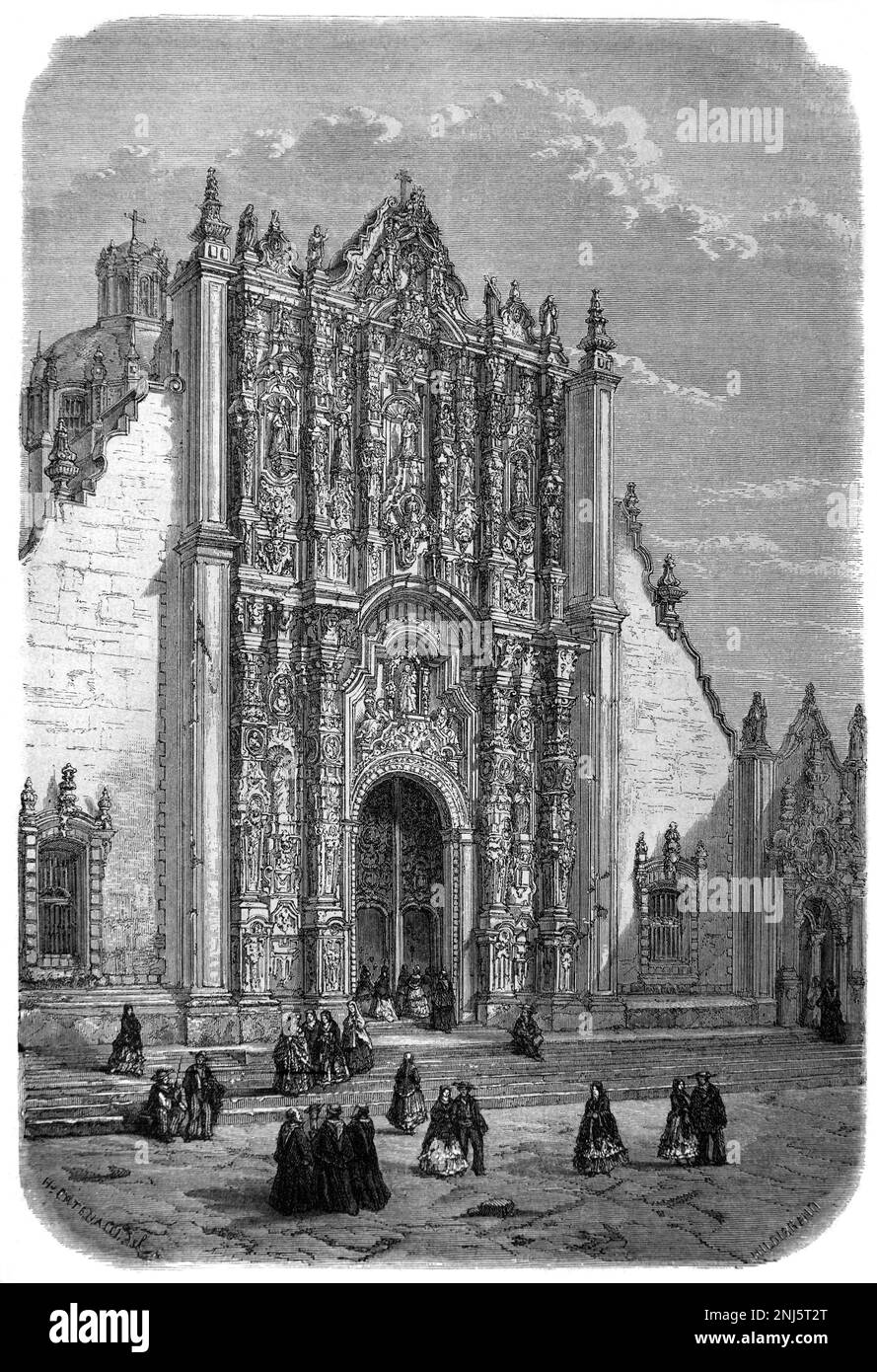 Mexico city cathedral facade Black and White Stock Photos & Images - Alamy