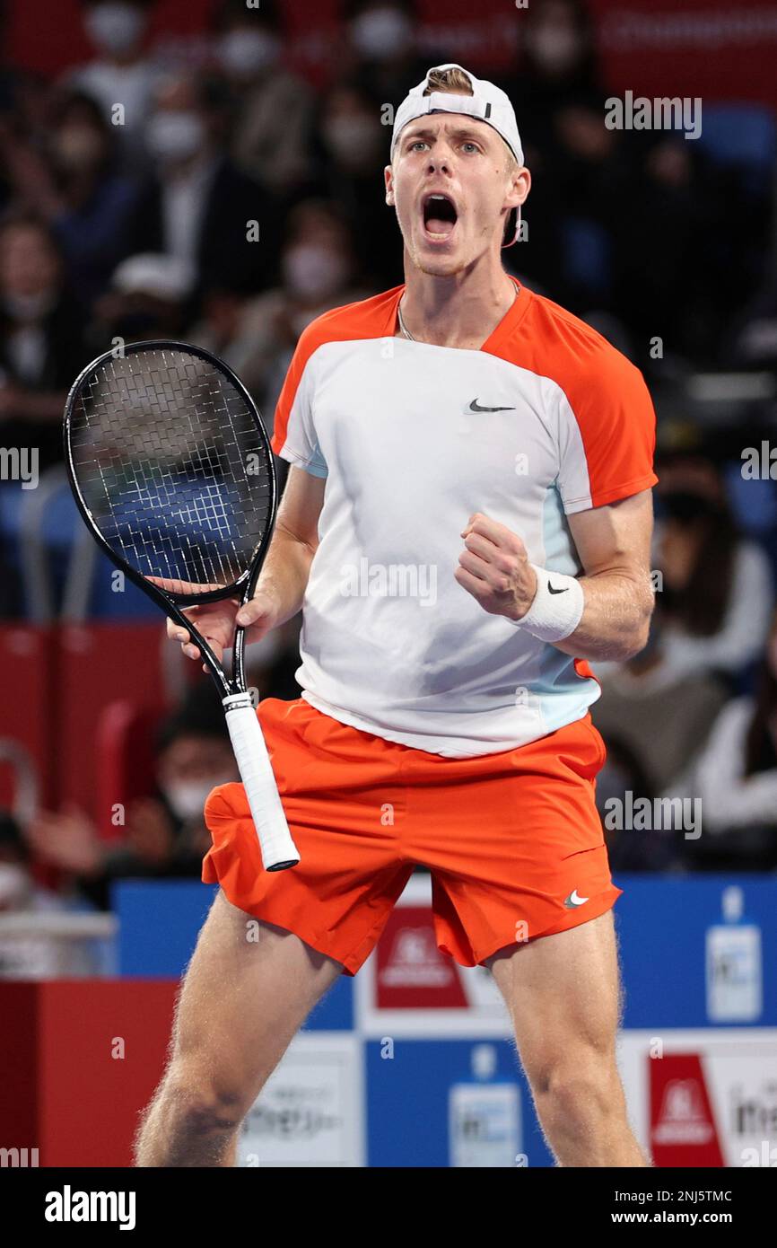 Denis Shapovalov of Canada reacts during semifinals of 2022 Rakuten Japan Open Tennis ...