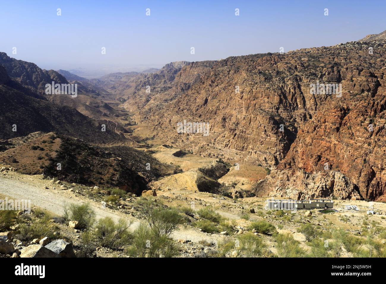 View through the Dana Biosphere Reserve, Wadi Dana, south-central ...