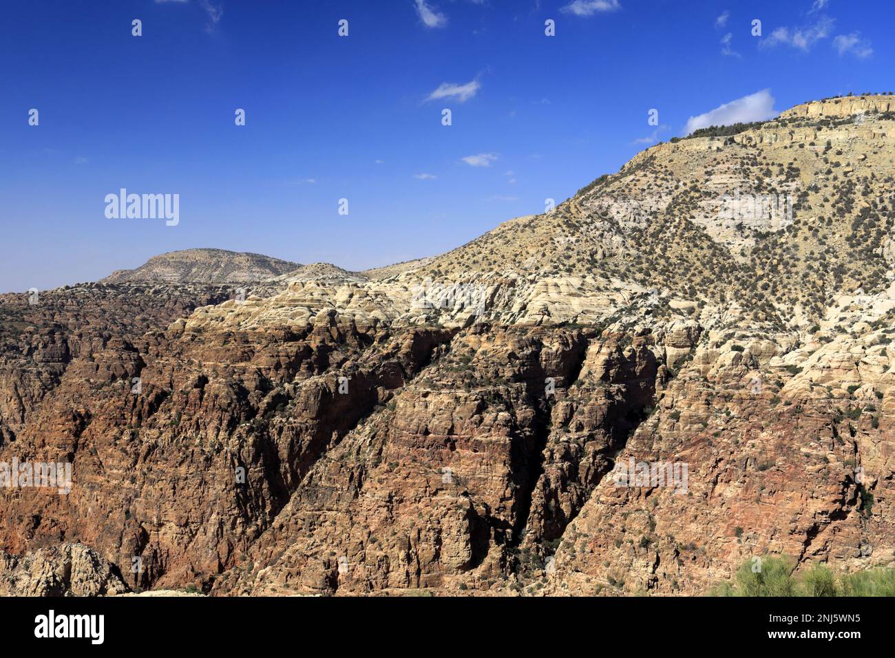 View through the Dana Biosphere Reserve, Wadi Dana, south-central ...