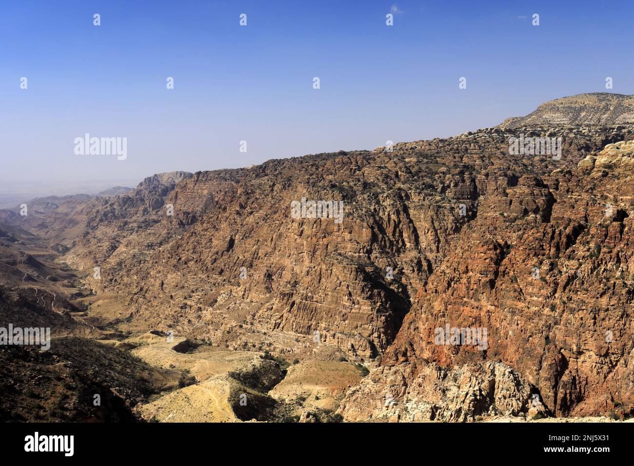 View through the Dana Biosphere Reserve, Wadi Dana, south-central ...