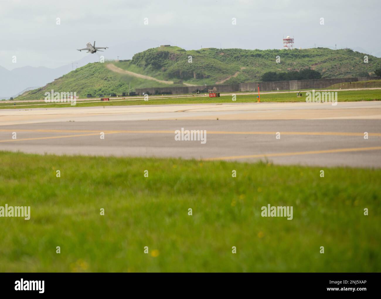 Lt. Gen. Scott “Rolls” Pleus, 7th Air Force commander, takes-off in a F ...