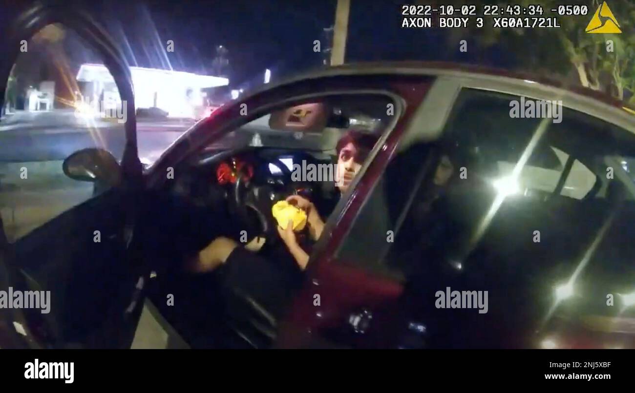 In this image taken from Oct. 2, 2022 police body camera video and released by San Antonio ...