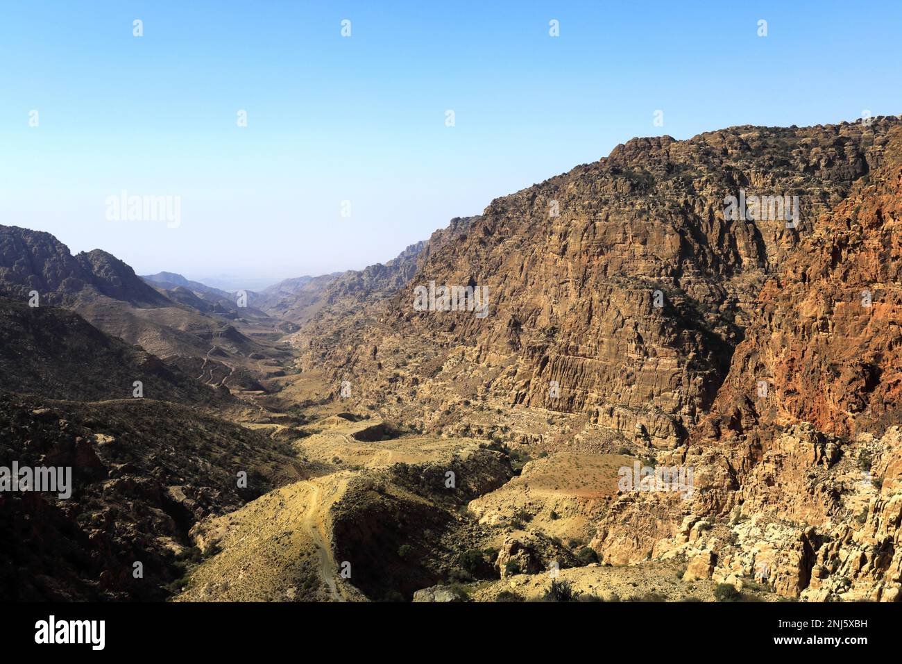 View through the Dana Biosphere Reserve, Wadi Dana, south-central ...