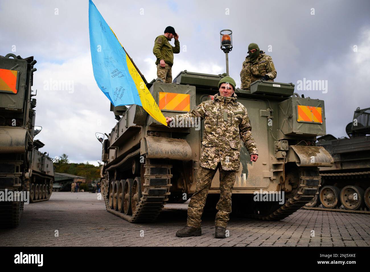 Ukrainian soldiers during training at Bovington Camp, a British Army ...