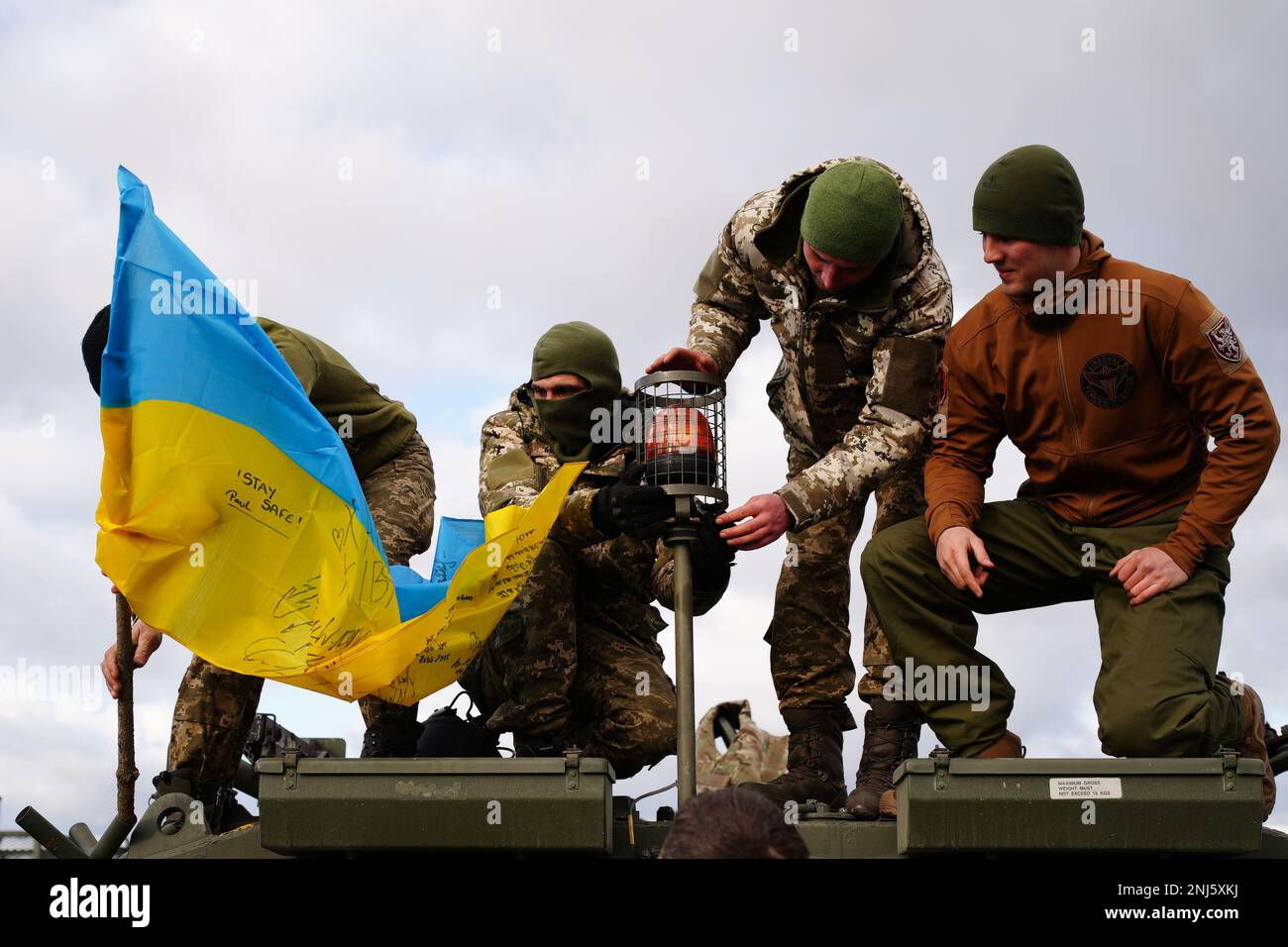 Ukrainian soldiers during training at Bovington Camp, a British Army ...